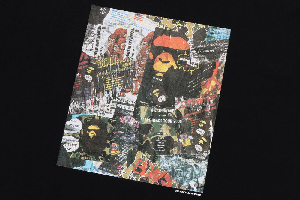 BAPE MENS COTTON PRINTED FLYER PATTERN T-SHIRT – uk.bape.com