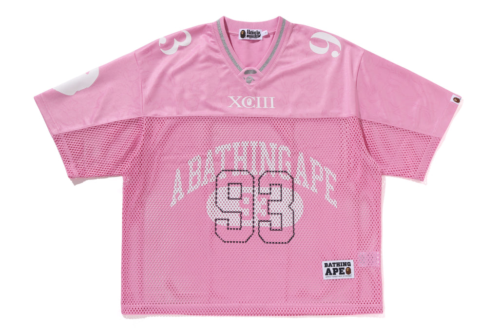 A BATHING APE® Line Camo Multi Logo Relaxed Fit Football Jersey | Bape ...