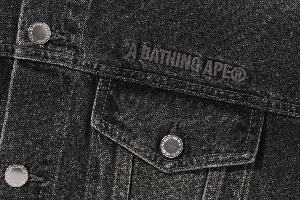 A BATHING APE® Distressed 13oz Denim Trucker Jacket | Bape official ...