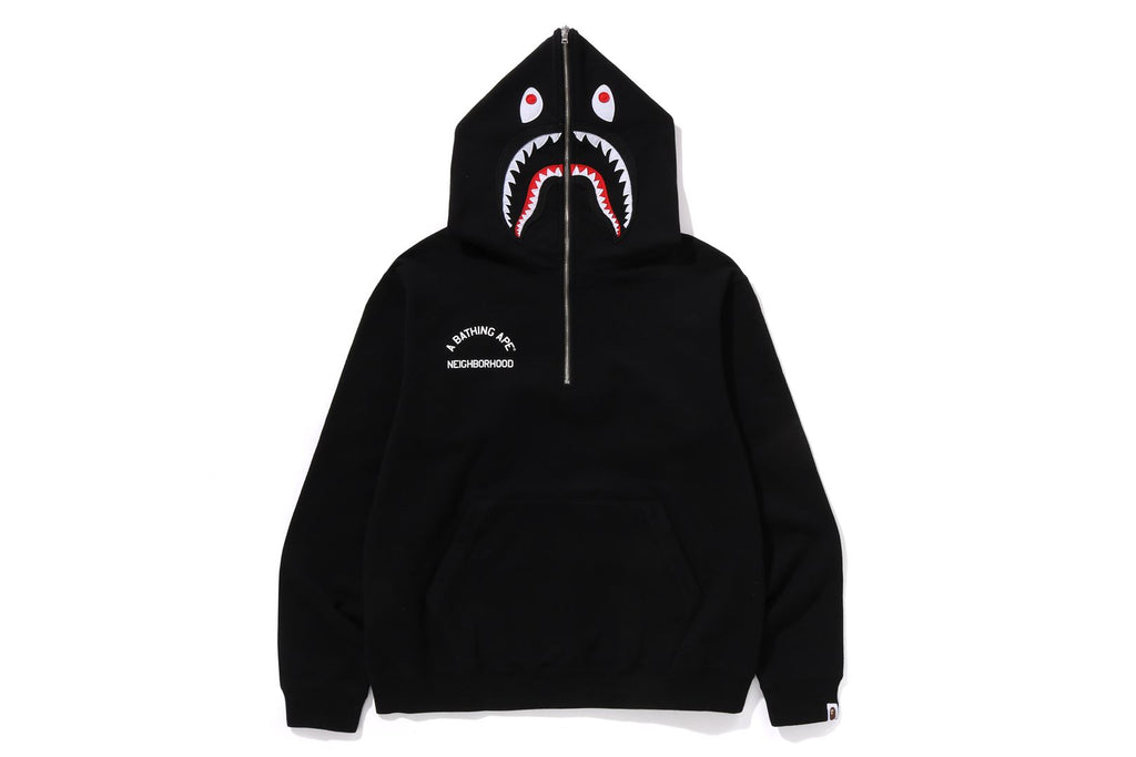 A BATHING APE® BAPE X NBHD - Two Face Half Zip Pullover Hoodie | Bape ...