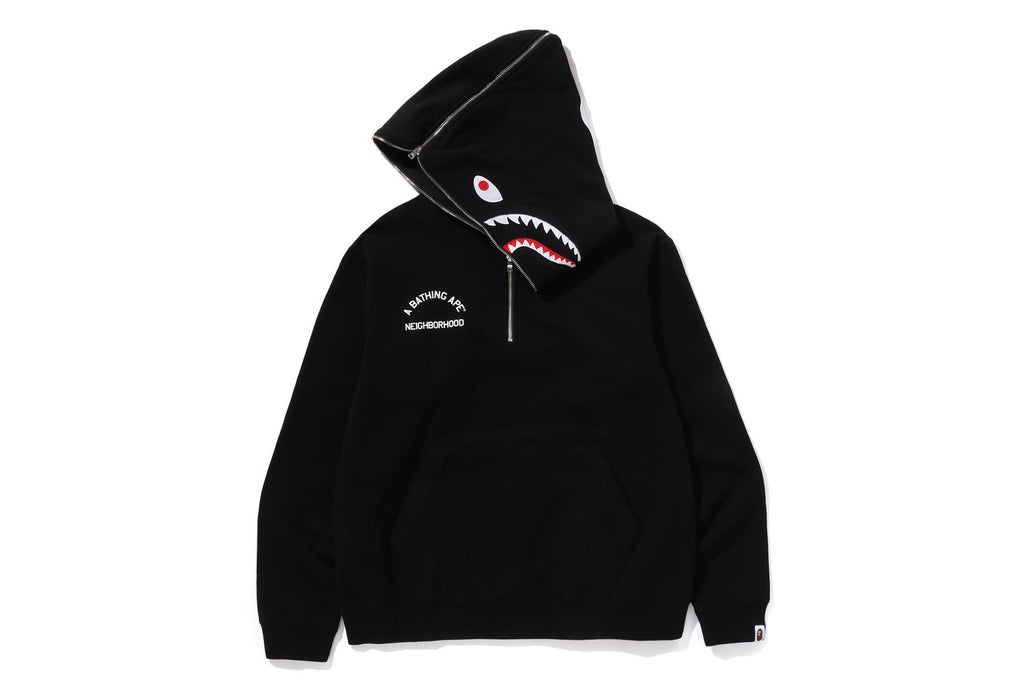A BATHING APE® BAPE X NBHD - Two Face Half Zip Pullover Hoodie | Bape ...