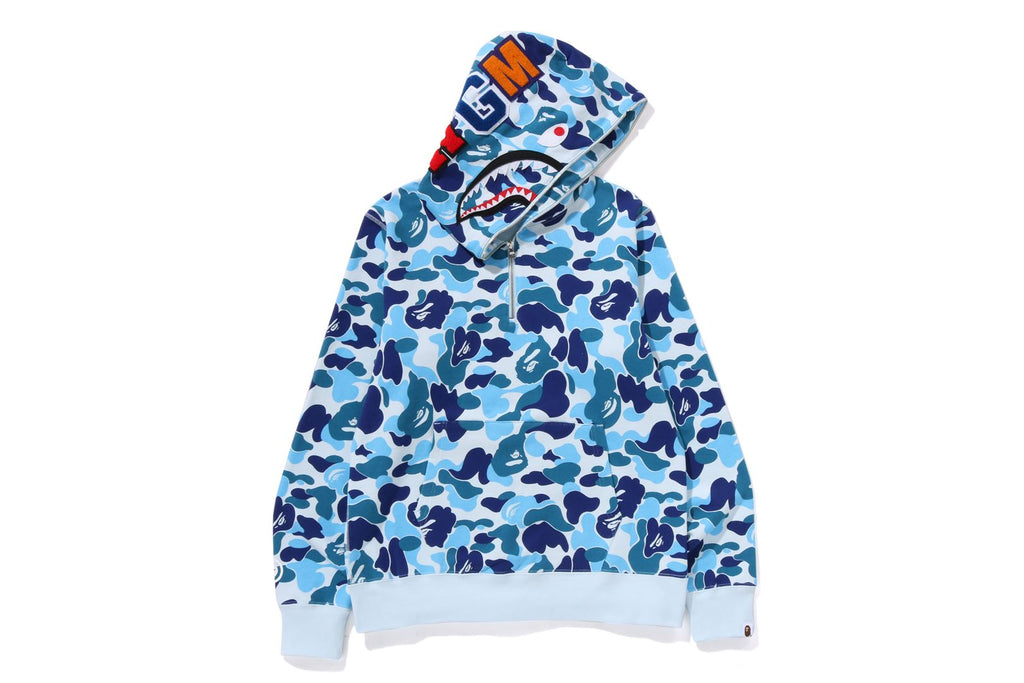 A BATHING APE® Abc Camo Shark Half Zip Pullover Hoodie | Bape official ...