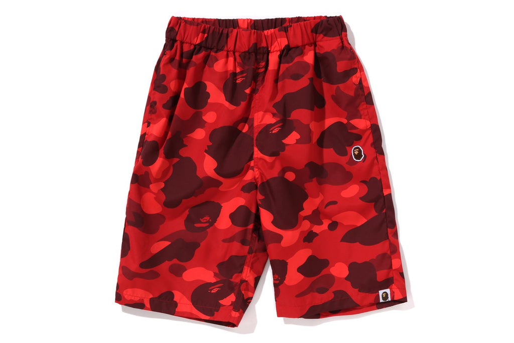 A BATHING APE® Kids Color Camo Ape Head One Point Beach Shorts Jr ...