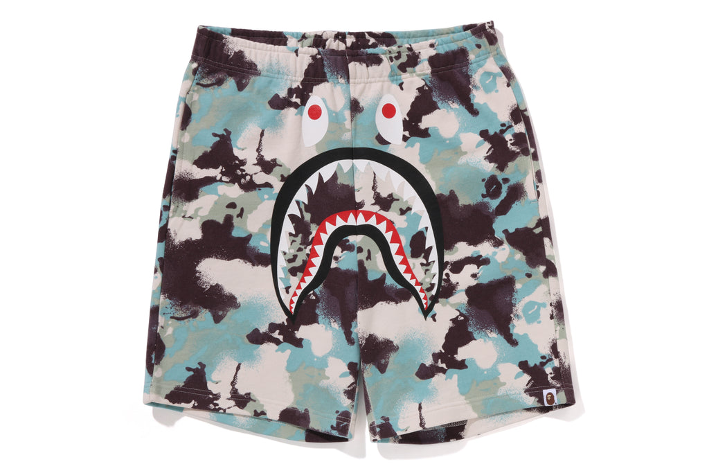 A BATHING APE® Map Camo Regular Fit Shark Sweat Shorts | Bape official ...
