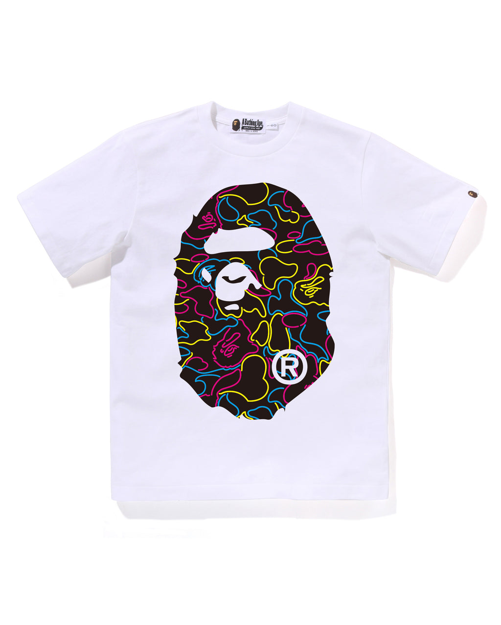 A BATHING APE® Kids Neon Camo Big Ape Head Tee Jr | Bape official ...