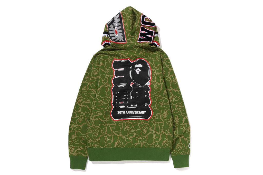 BAPE® 30TH ANNIV. LINE CAMO SHARK FULL ZIP HOODIE – uk.bape.com