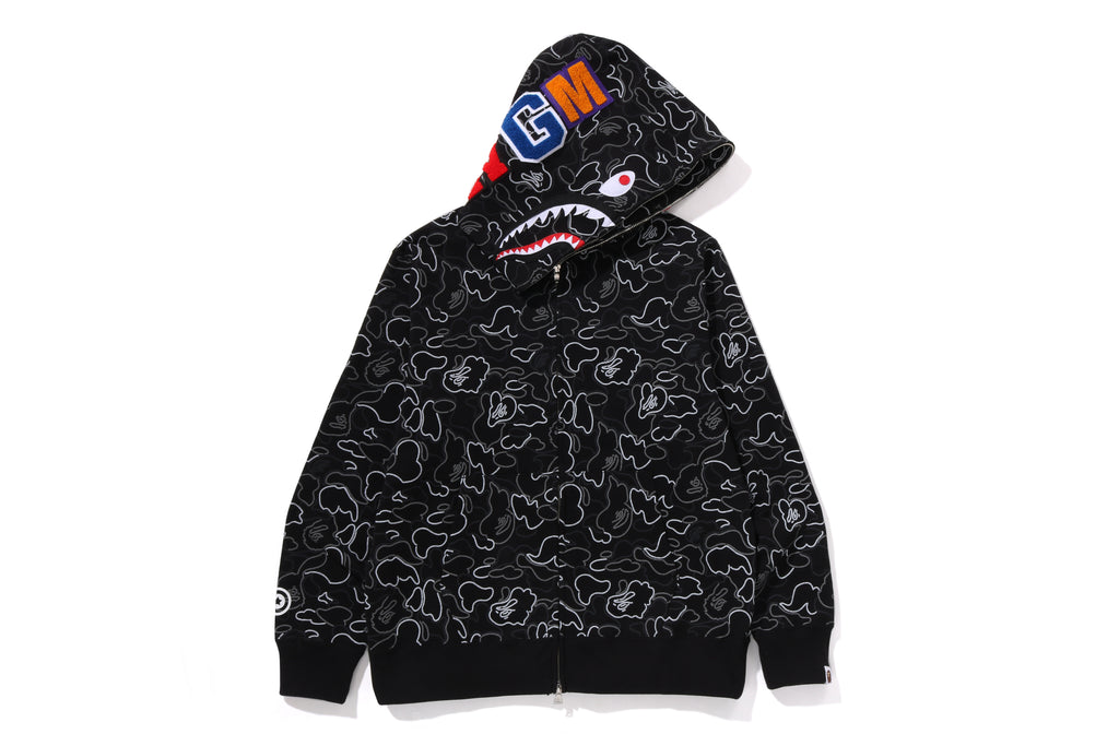 A BATHING APE® Neon Camo Shark Full Zip Hoodie | Bape official website ...