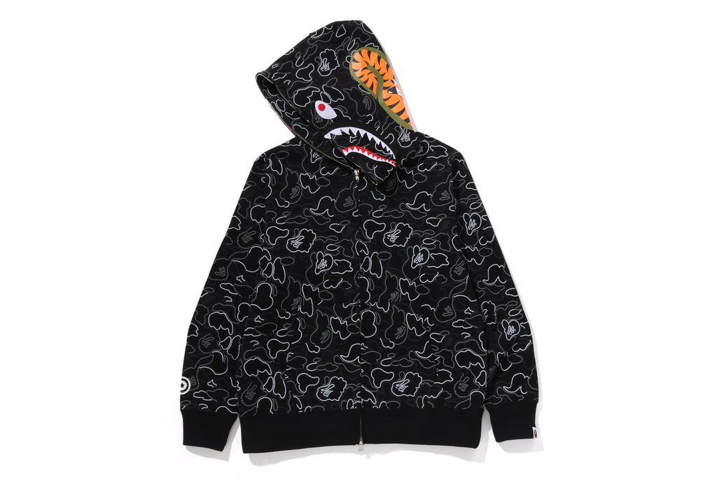 A BATHING APE® Neon Camo Shark Full Zip Hoodie | Bape official website ...