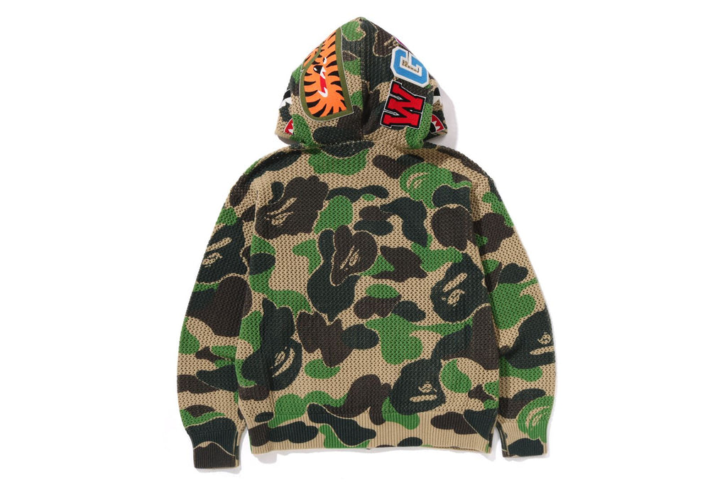 A BATHING APE® Abc Camo Crochet Relaxed Fit Shark Full Zip Hoodie ...