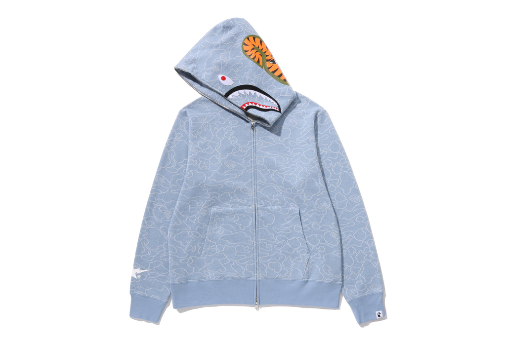 A BATHING APE® BAPE X OVO Neon 1st Camo Jacquard Shark Full Zip Hoodie ...
