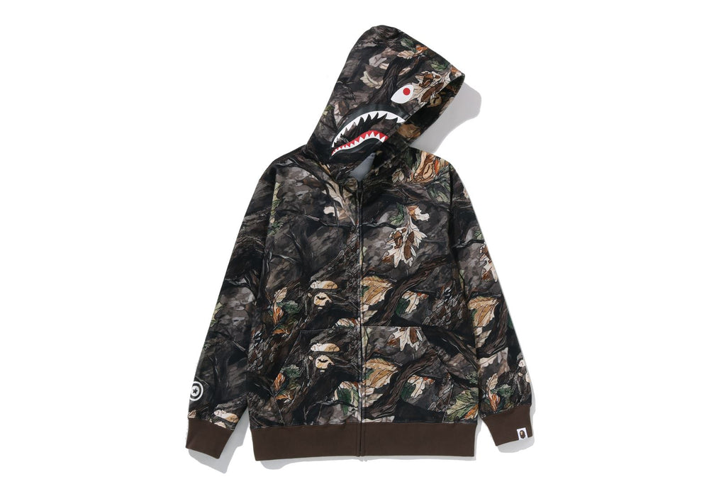 A BATHING APE® Kids Tree Edge Camo Shark Zip Hoodie Jr | Bape official ...
