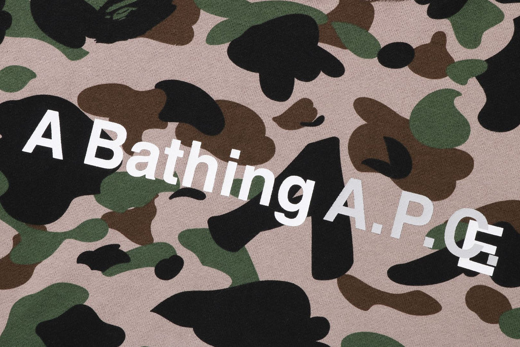 A BATHING APE® X A.P.C. Camo Wide Pullover Hoodie | Bape official ...