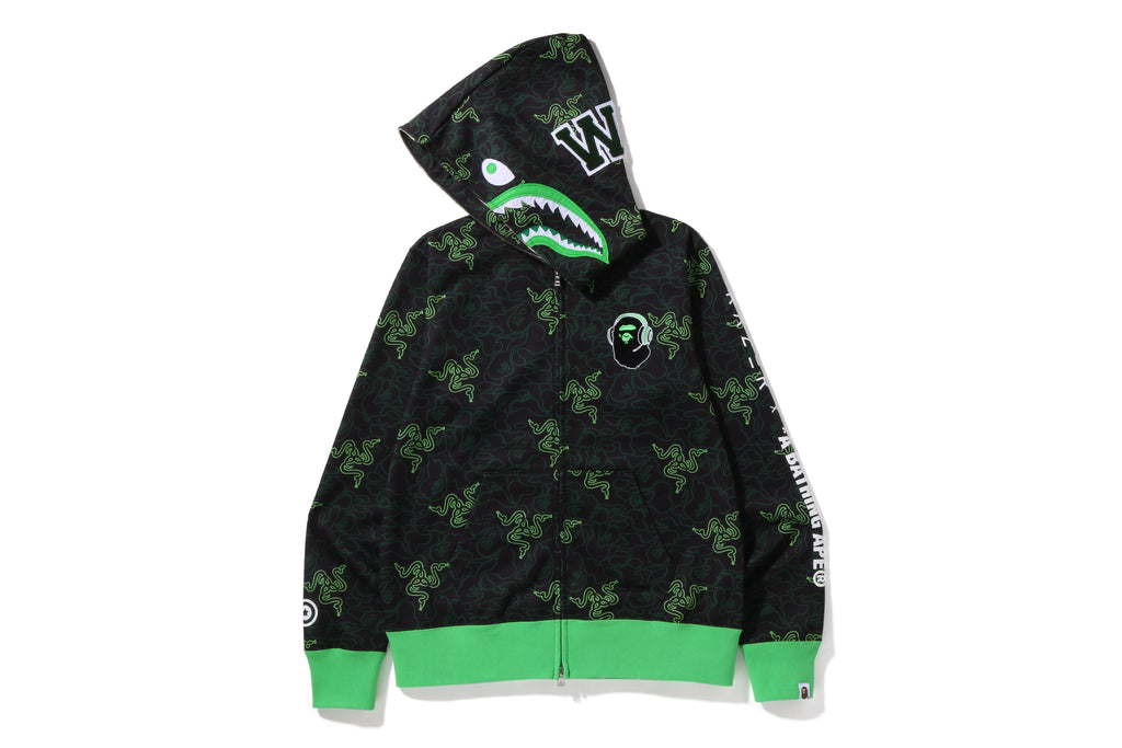 A BATHING APE® X Razer Neon Camo Shark Full Zip Hoodie | Bape official ...